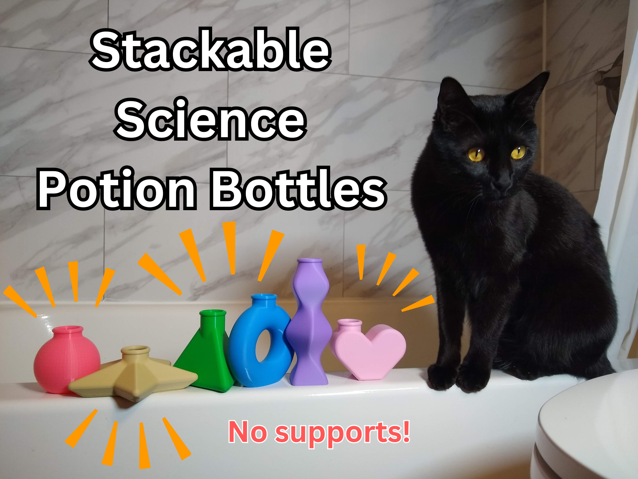 Surprisingly Stackable Set of 6 Support-Free "Potion" Bottles for ...
