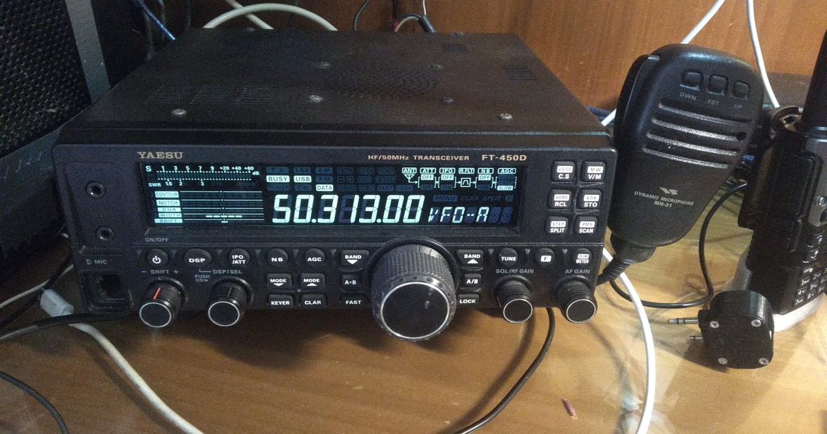 yaesu ft450 mike holder on front side by IW9HLV | Download free STL model | Printables.com