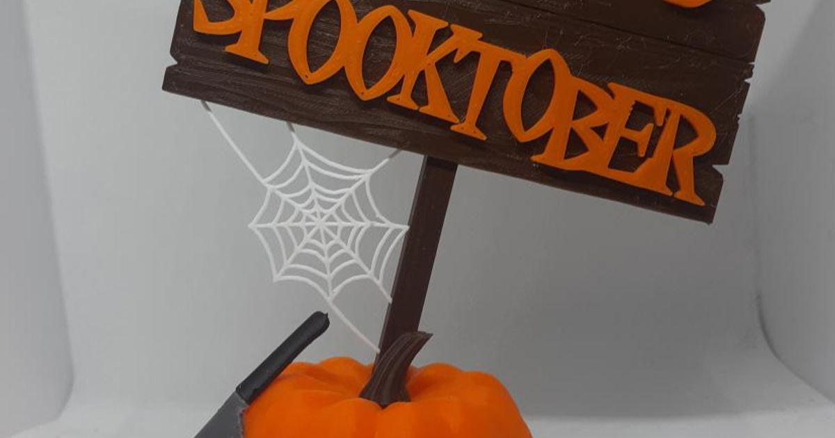 Happy Spooktober Pumpkin with LED Light by 3DTwinkie | Download free ...