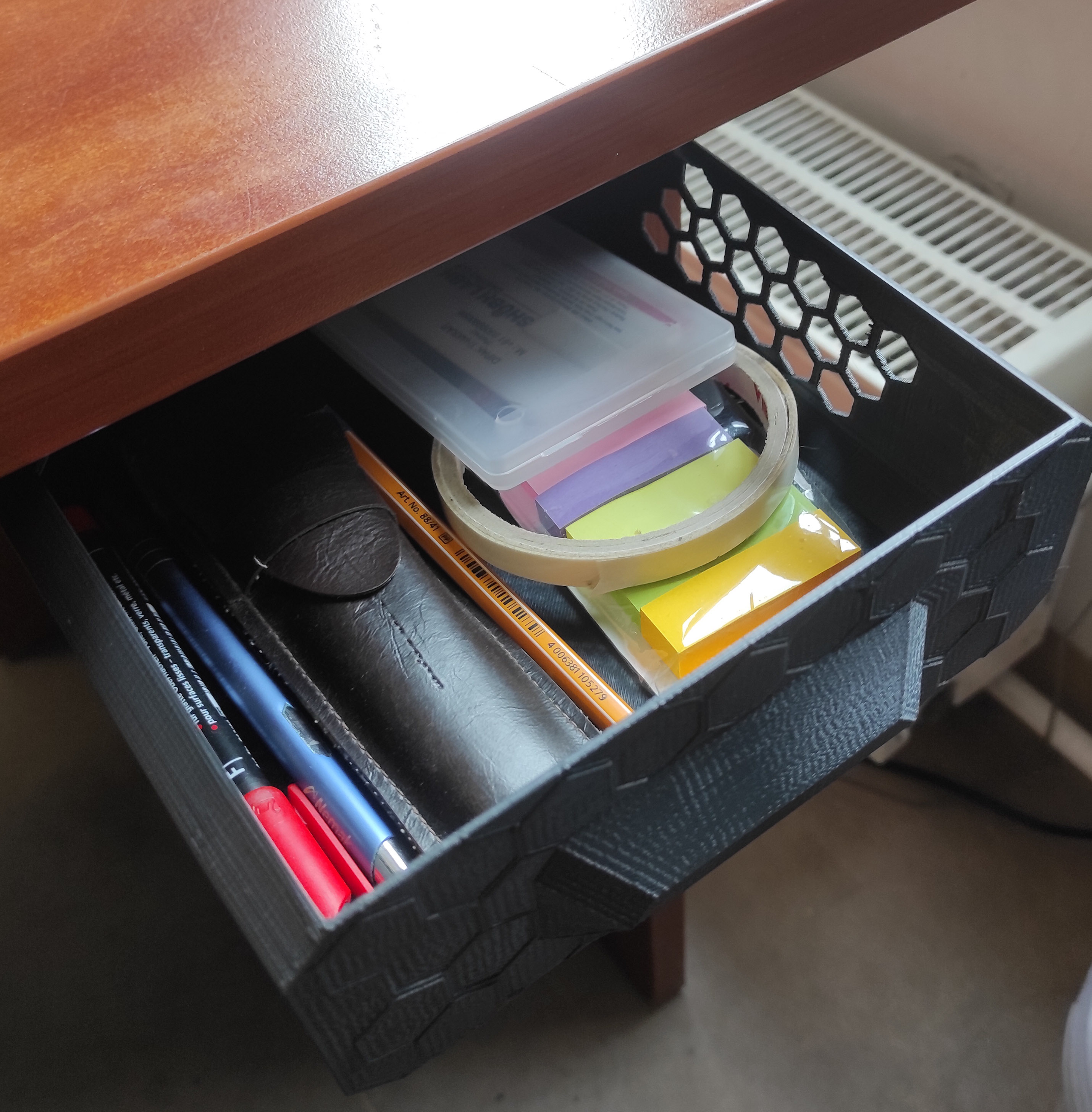 Underdesk Drawer with Hexagonic Design by Gabor Gyarmati | Download ...