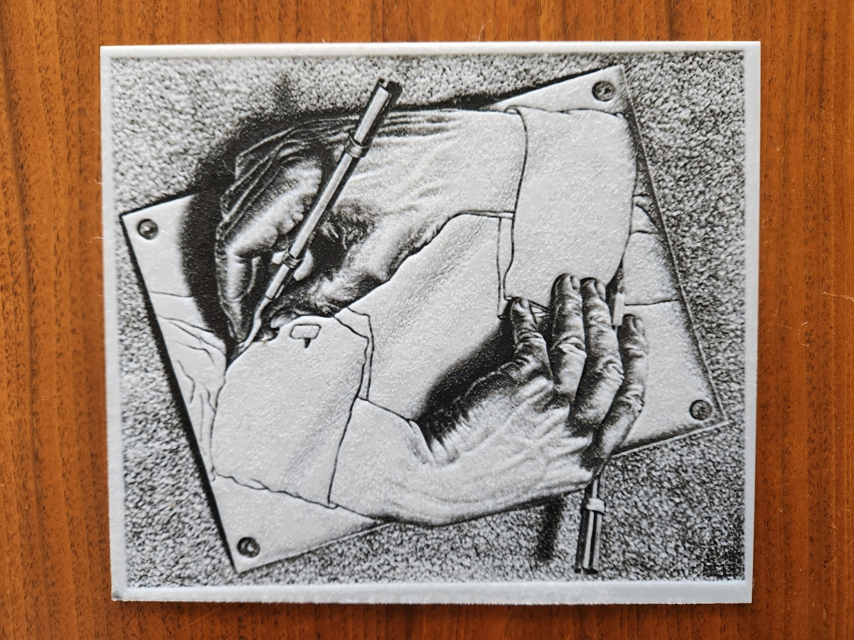 M. C. Escher's Drawing Hands - HueForge by Jon | Download free STL ...