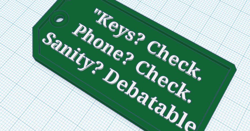 Key Ring "Keys? Check. Phone? Check. Sanity? Debatable" by Squirrelsoft ...