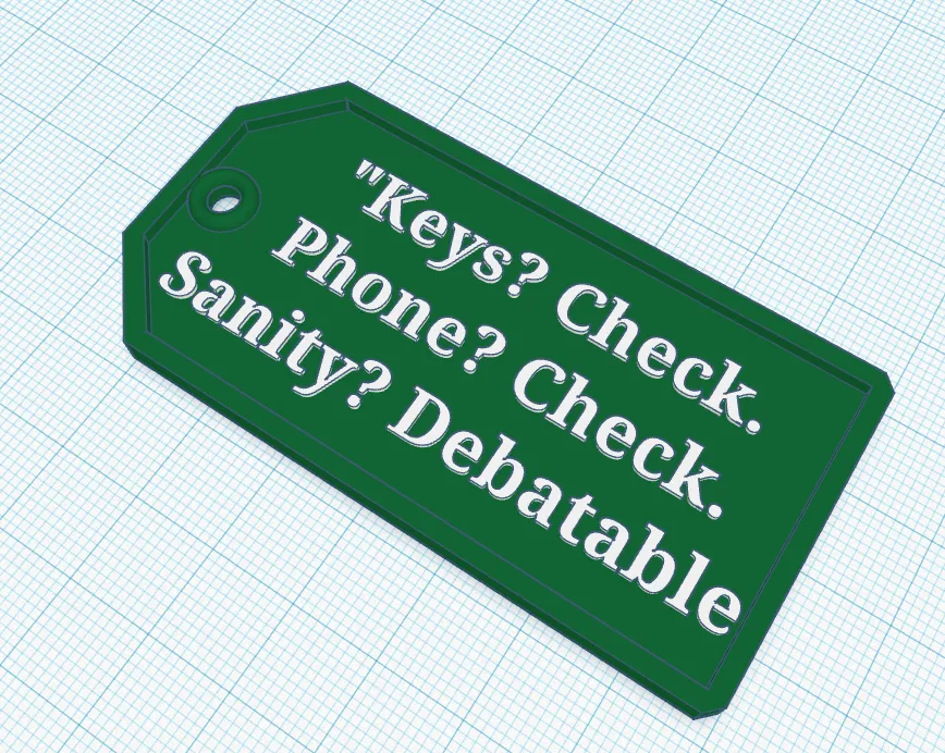 Key Ring "Keys? Check. Phone? Check. Sanity? Debatable" by Squirrelsoft ...