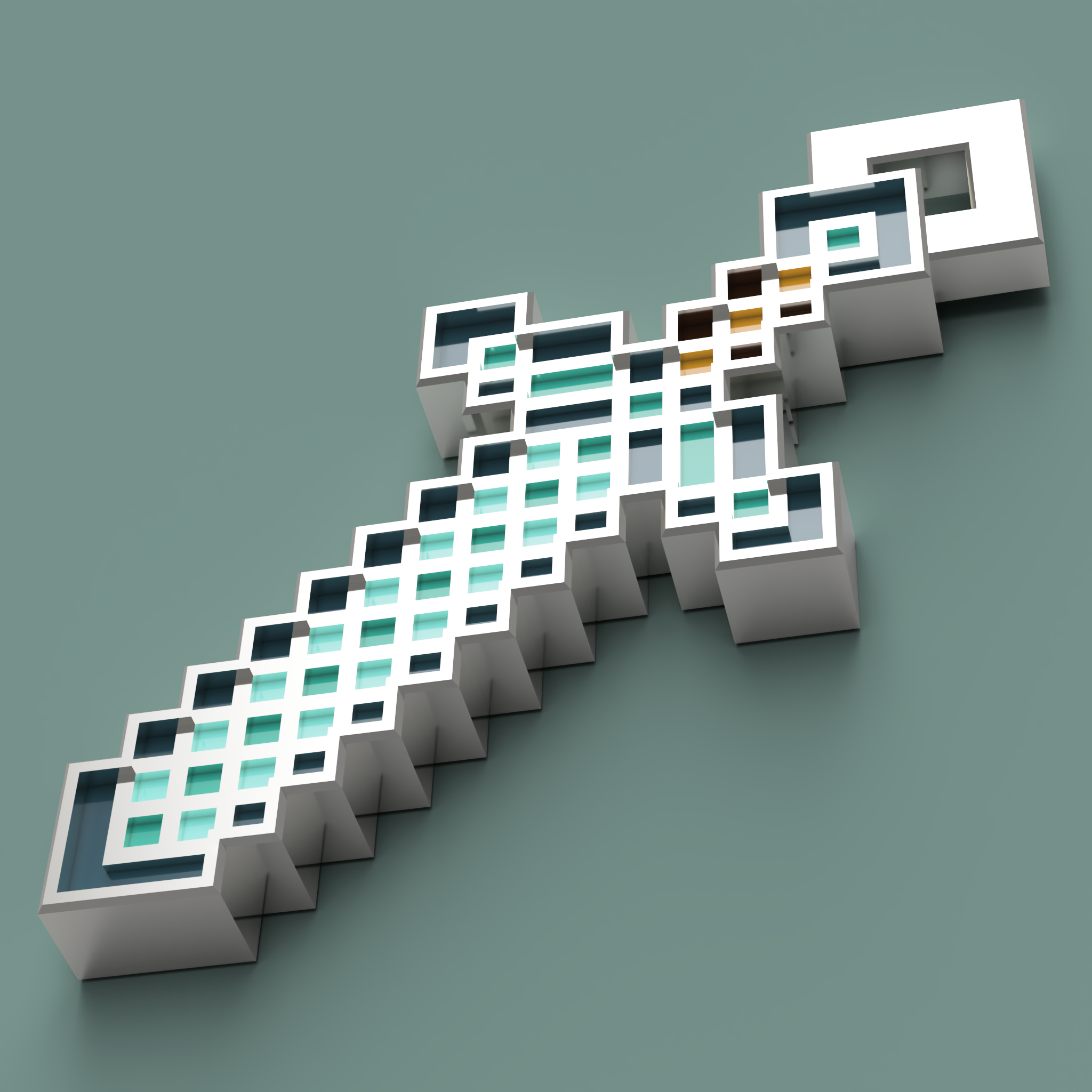 Minecraft Diamond Sword Keychain by Node Creative Studio | Download ...