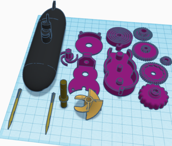 Wind up Submarine by IXI | Download free STL model | Printables.com