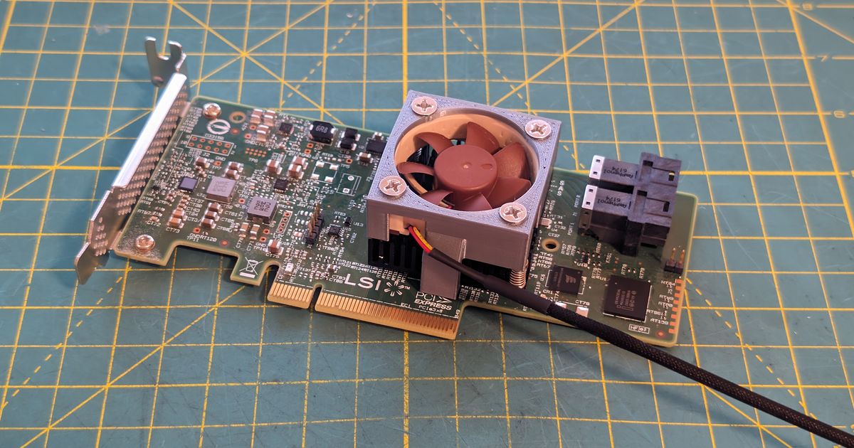 LSI 9300-8i Noctua NF-A4x10 Fan Shroud by handro | Download free STL ...