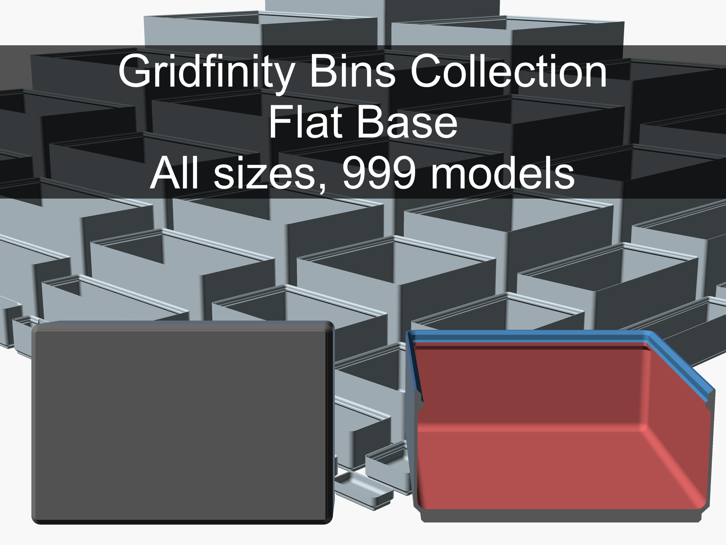 Gridfinity Bins Collection Flat Base par Max | Téléchargez gratuitement un modèle STL ...