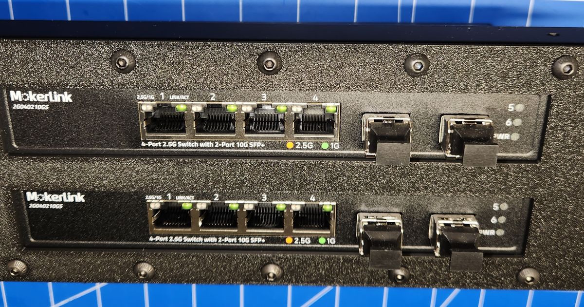 19 inch rack front panel mount for two 176mm wide switches by mhwlng ...