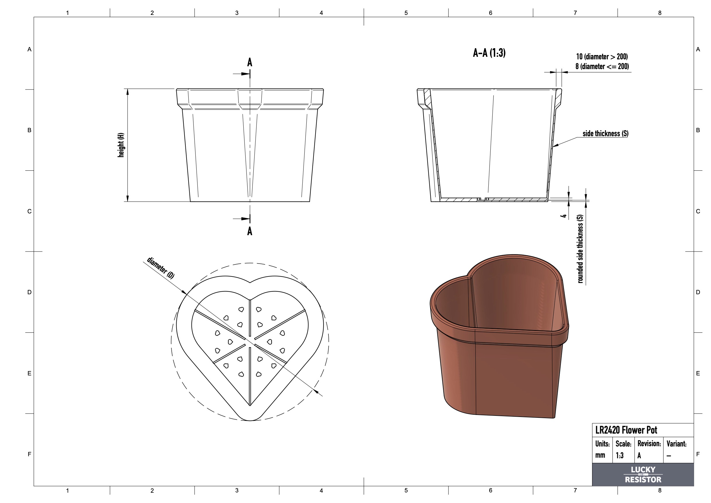 Flower Pot in Heart Shape - Various Sizes by Metikumi | Download free ...