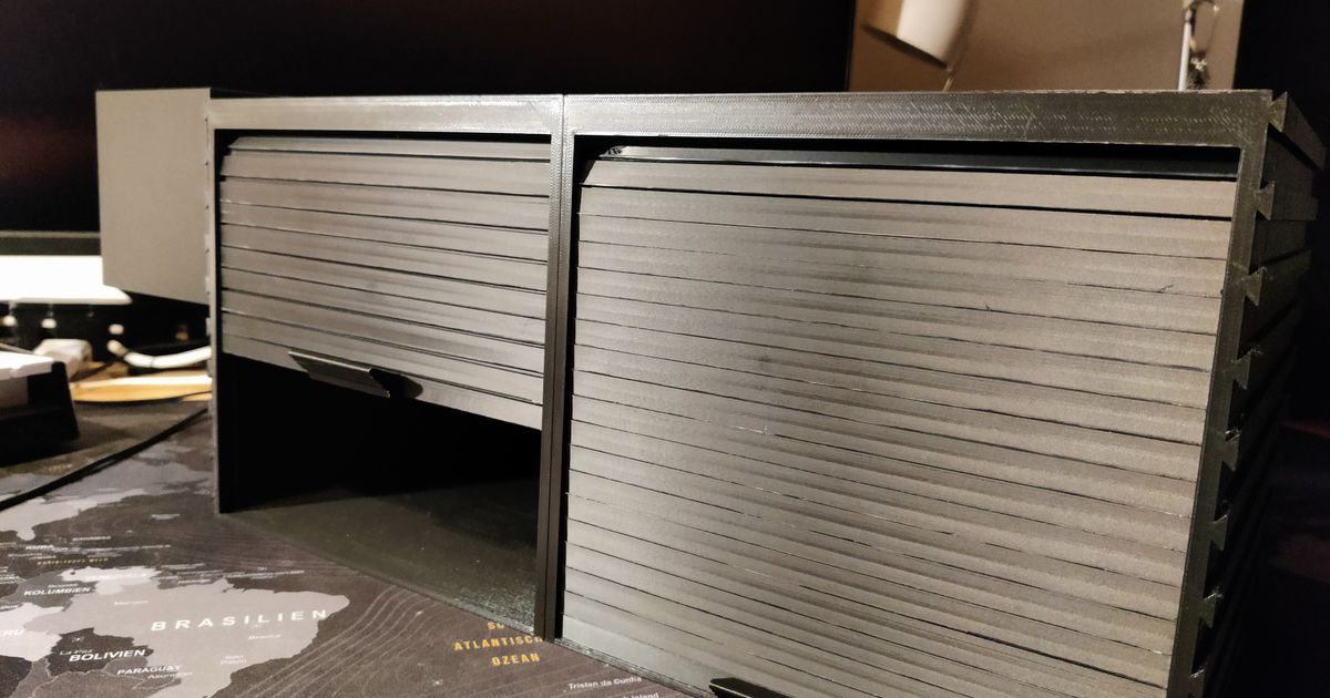 Roller shutter box (fully printable and customizable add-ons) by ...