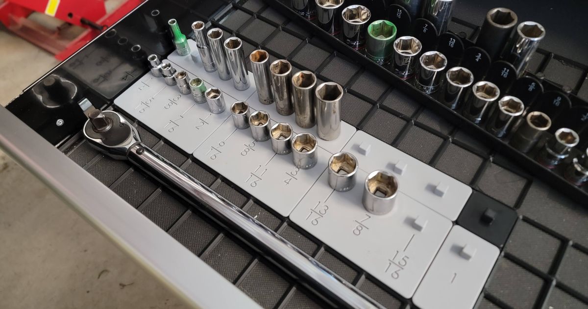 3/8 Gridfinity Universal socket holder for standard sockets by Ian Cox ...