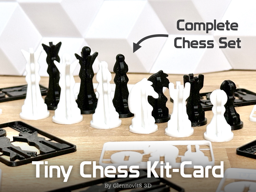 Tiny Chess Kit-Card (compact and modern 3D puzzle set) by GlennovitS 3D ...