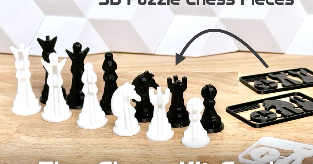 Tiny Chess Kit-Card (compact and modern 3D puzzle set) by GlennovitS 3D ...