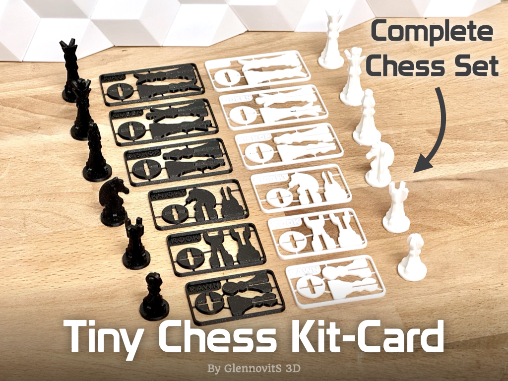 Tiny Chess Kit-Card (compact and modern 3D puzzle set) by GlennovitS 3D ...