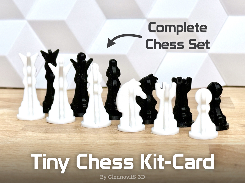 Tiny Chess Kit-Card (compact and modern 3D puzzle set) by GlennovitS 3D | Download free STL ...