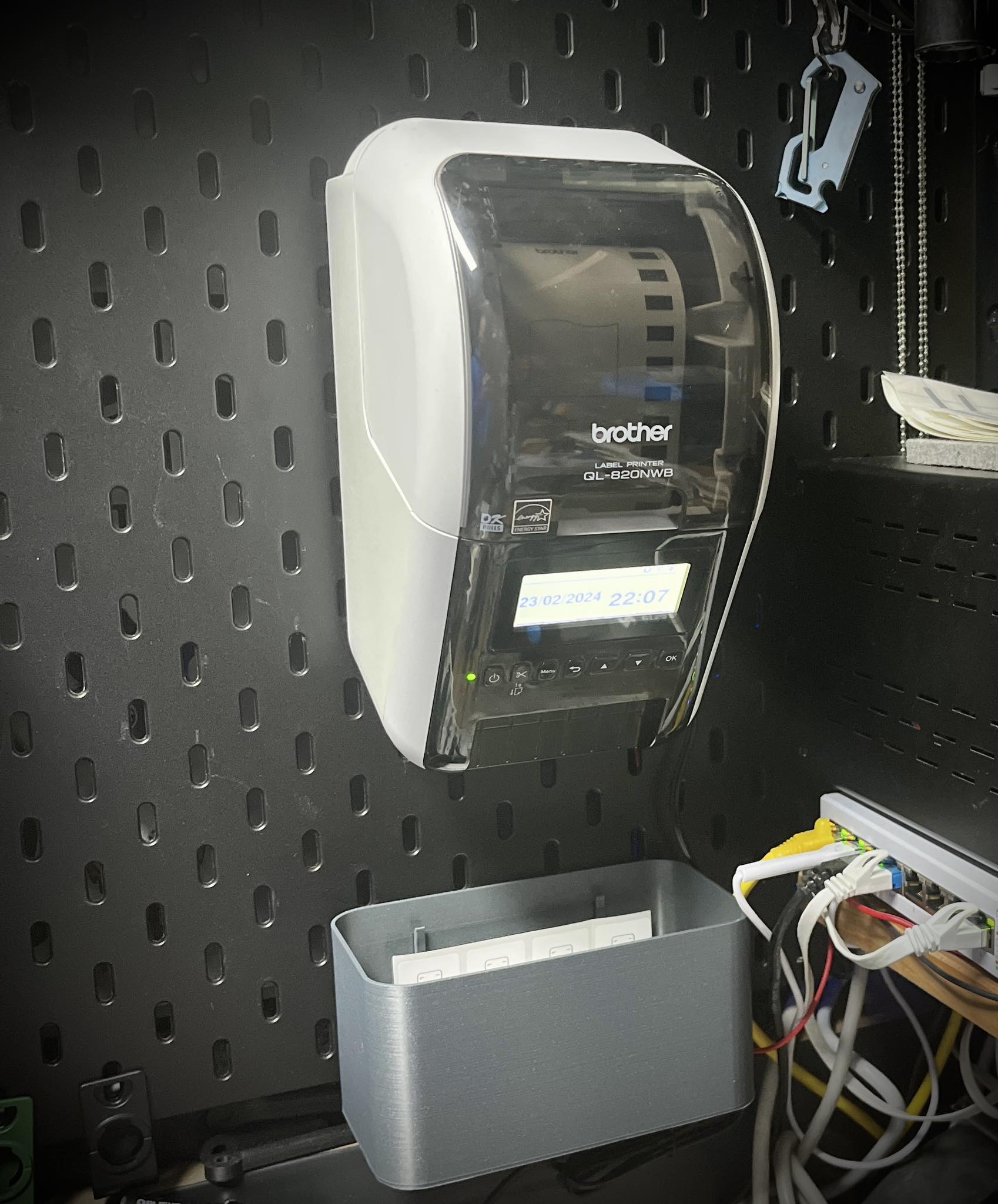 IKEA Skadis Brother QL-8xx Label Printer Mount by 3DPrintsBF | Download ...