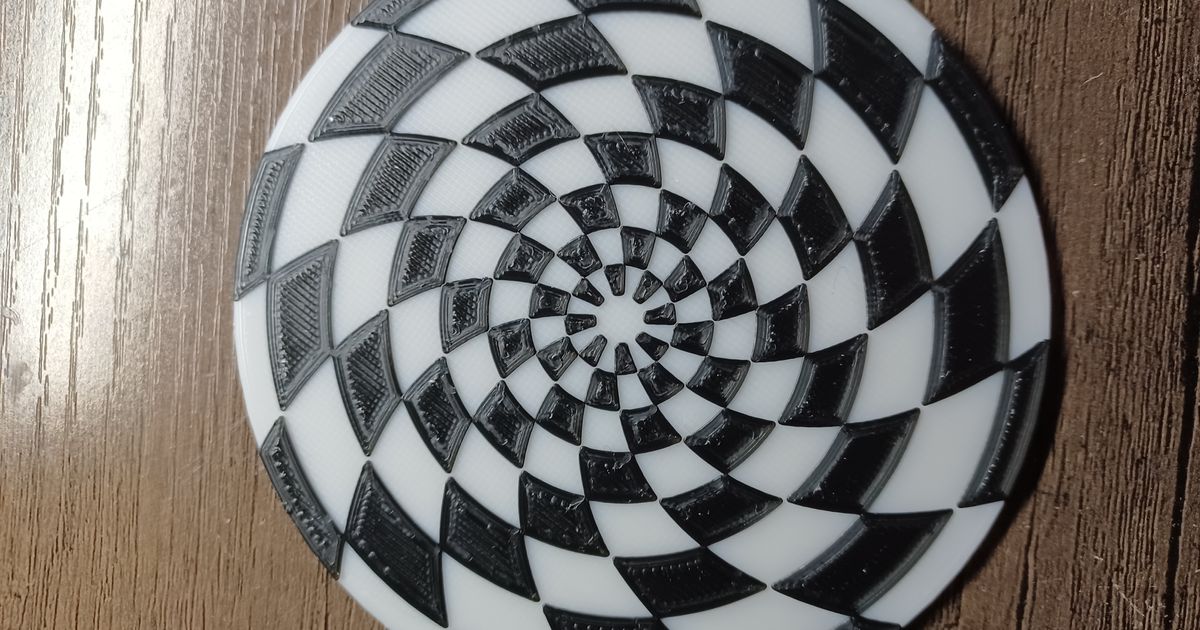 Illusion coasters (round) by ledglass | Download free STL model ...