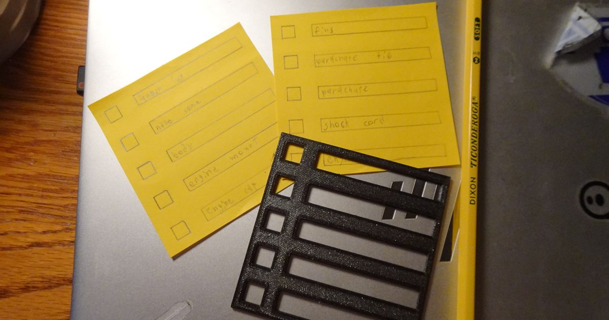 Post-It checklist stencil by RocketMan3D | Download free STL model ...