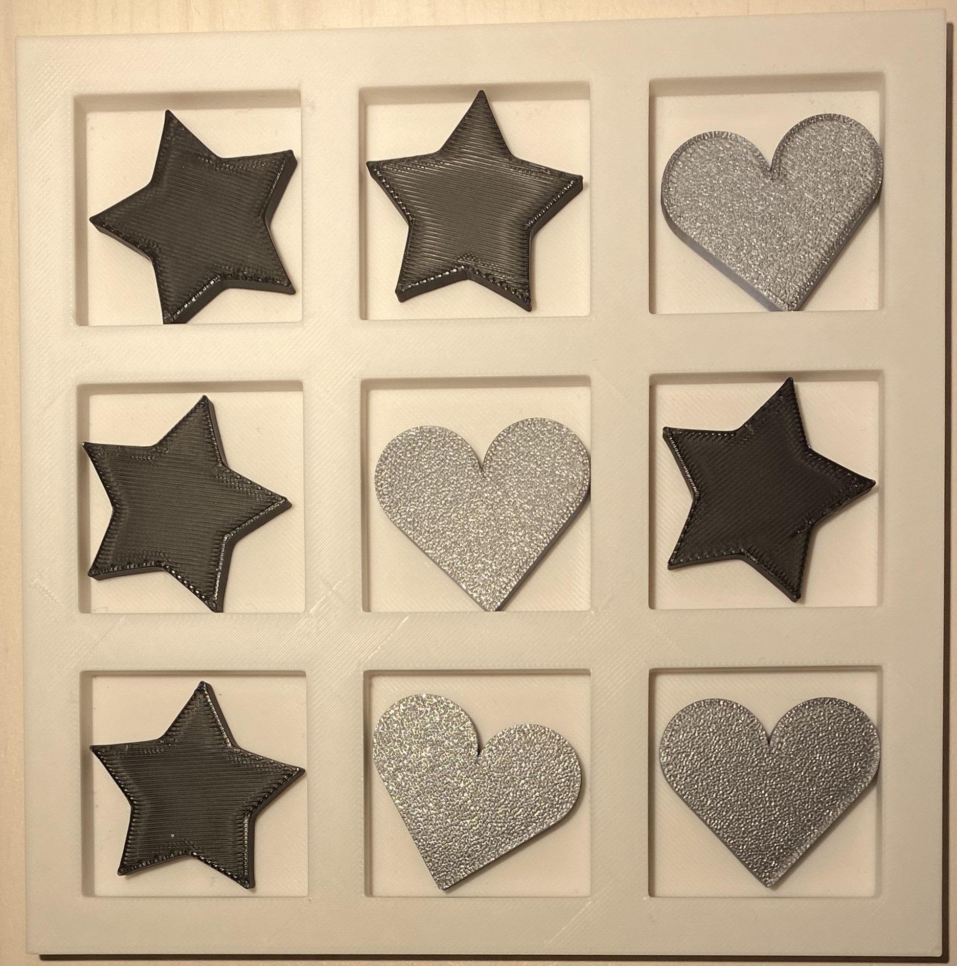 Tic Tac Toe Board Star And Hart By Mathild3 Download Free Stl Model