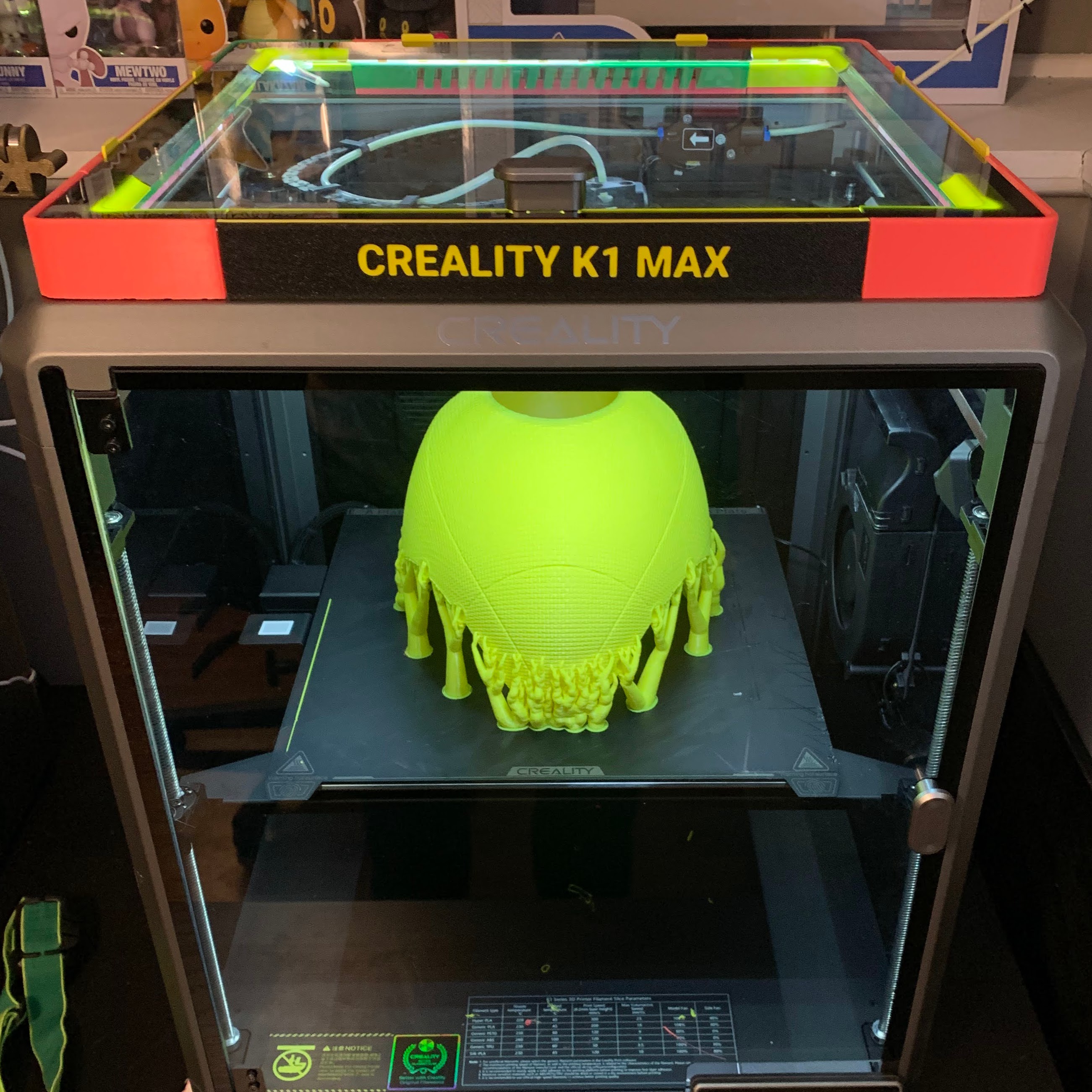 Creality K1 Max Glass Lid Raiser with Sliding Vents and LED Mount by ...