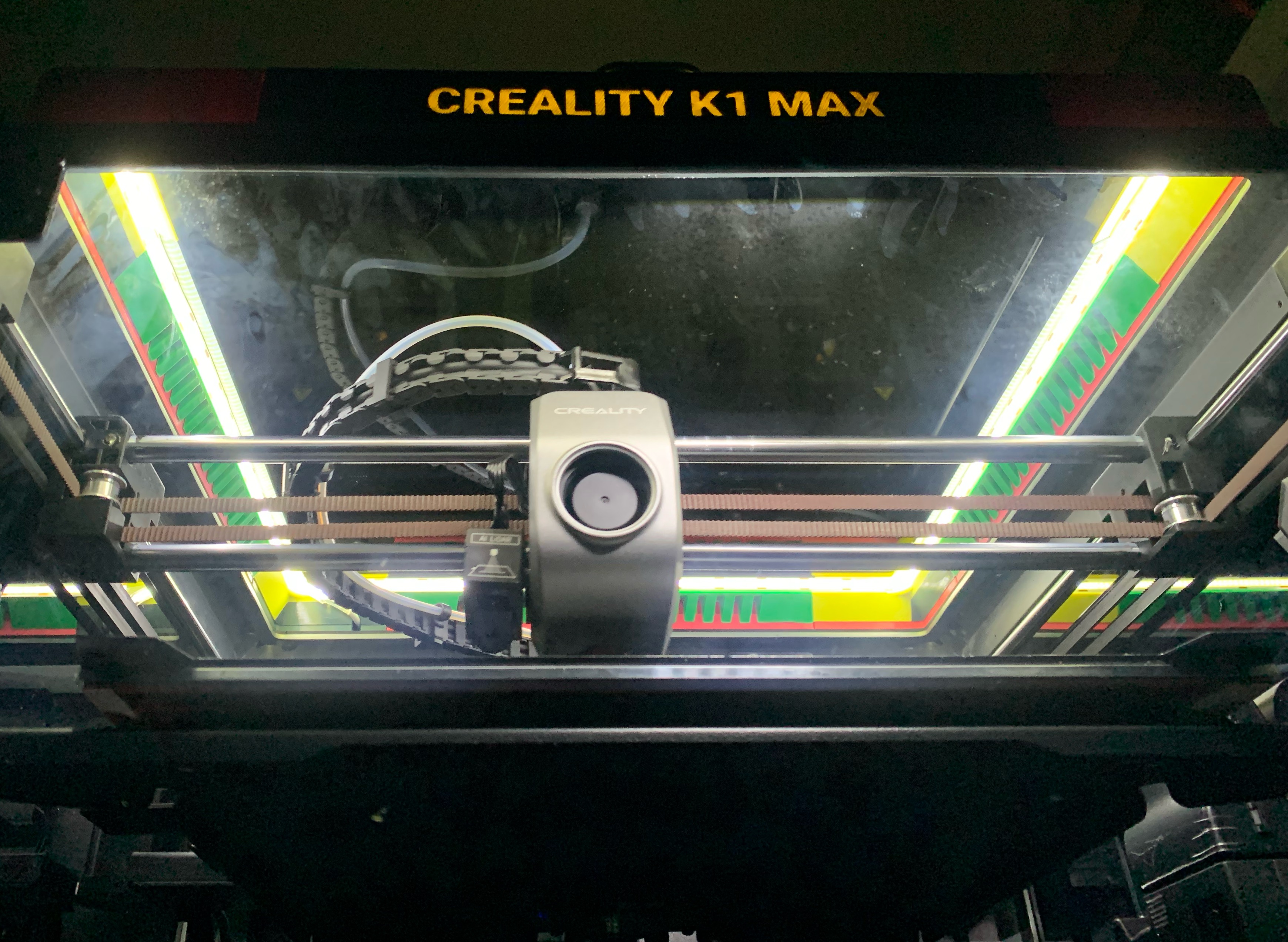 Creality K1 Max Glass Lid Raiser with Sliding Vents and LED Mount by ...