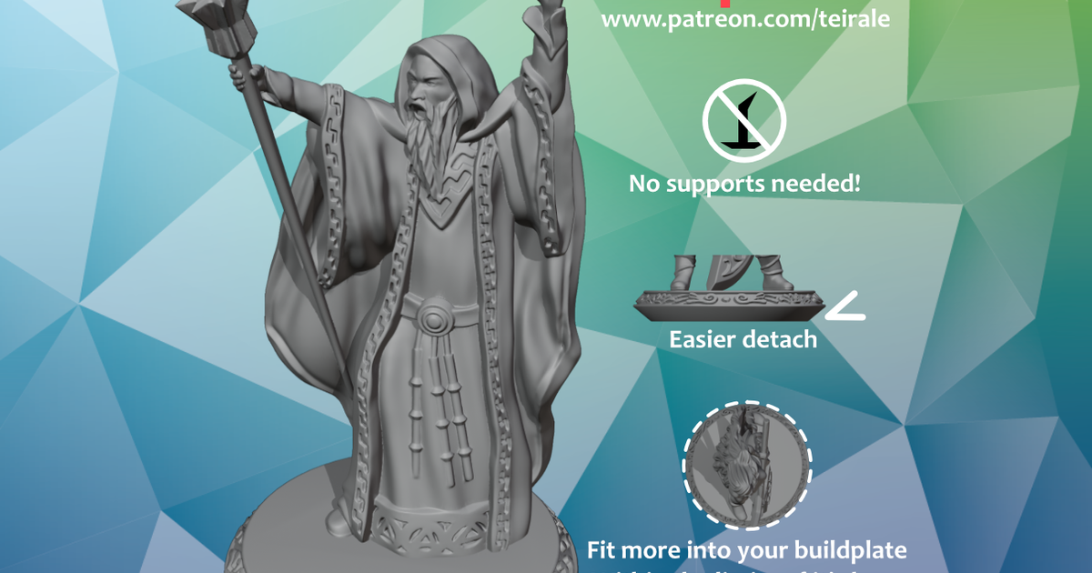 Wizard - Male- No supports needed by Teirale | Download free STL model ...
