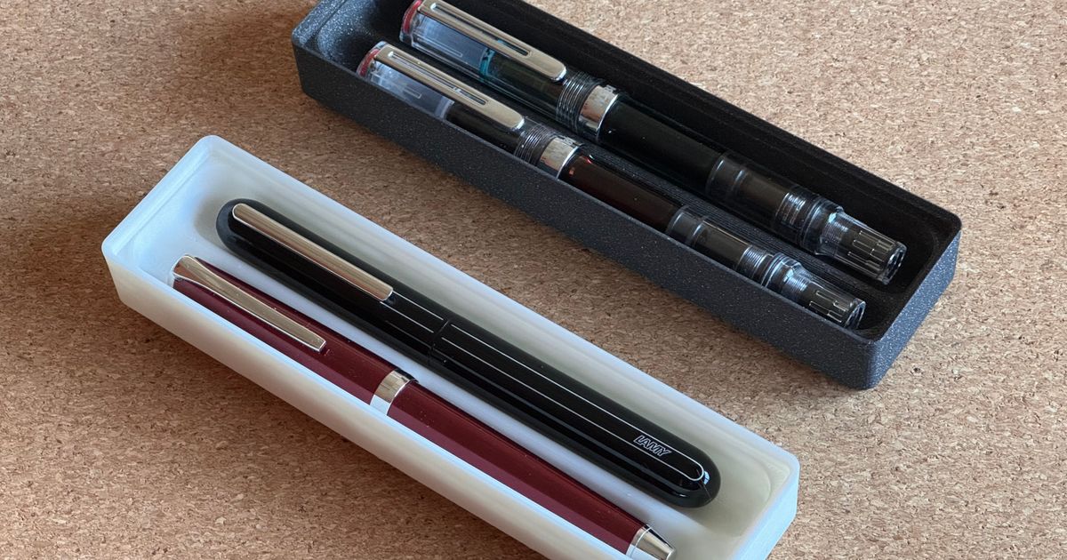 Gridfinity Fountain Pen Display Case (2 pens) by Noodlecraft | Download ...