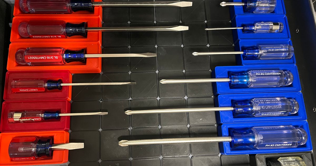 Craftsman Screwdriver Holders Gridfinity By Mitaccio Download Free