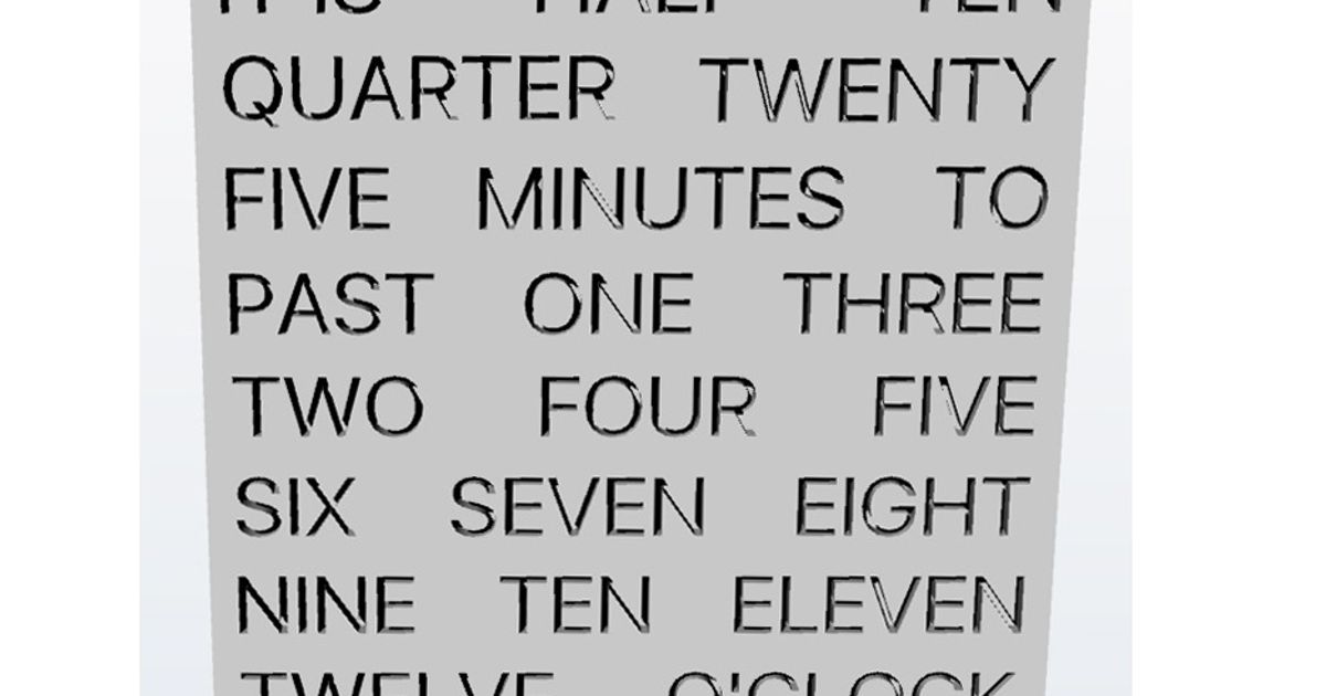 Word clock by xadow | Download free STL model | Printables.com