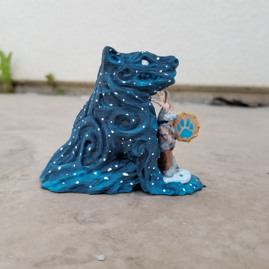 Spirit Wolf Miniature Base (Heroic / 28mm) by Ellie_Valkyrie | Download free STL model ...