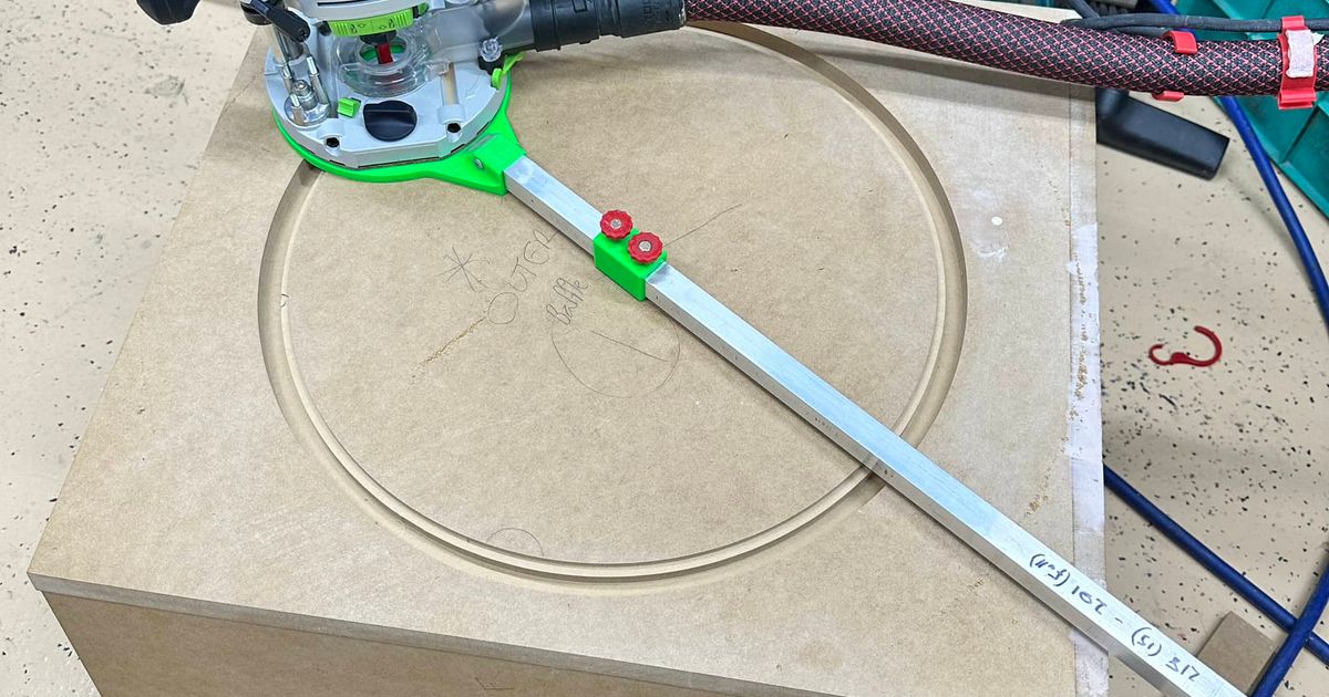 Router Circle Jig - Festool OF1400 or other Template Guide mounted ...