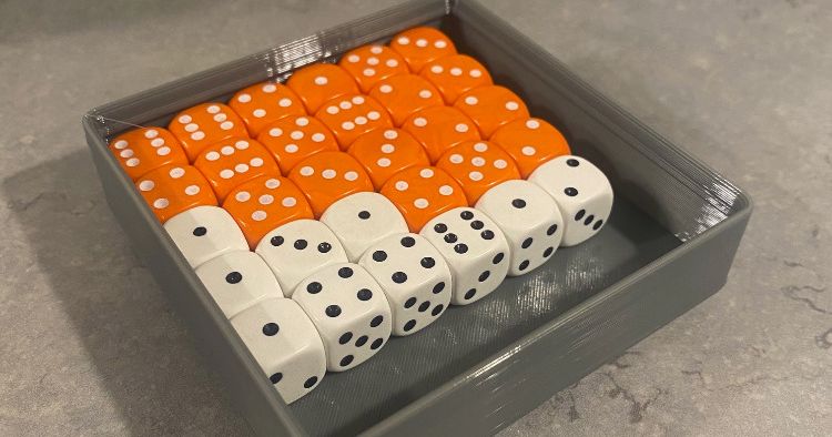 Gridfinity Dice tray 2x2 - 12mm Dice by edcdadstuff | Download free STL ...