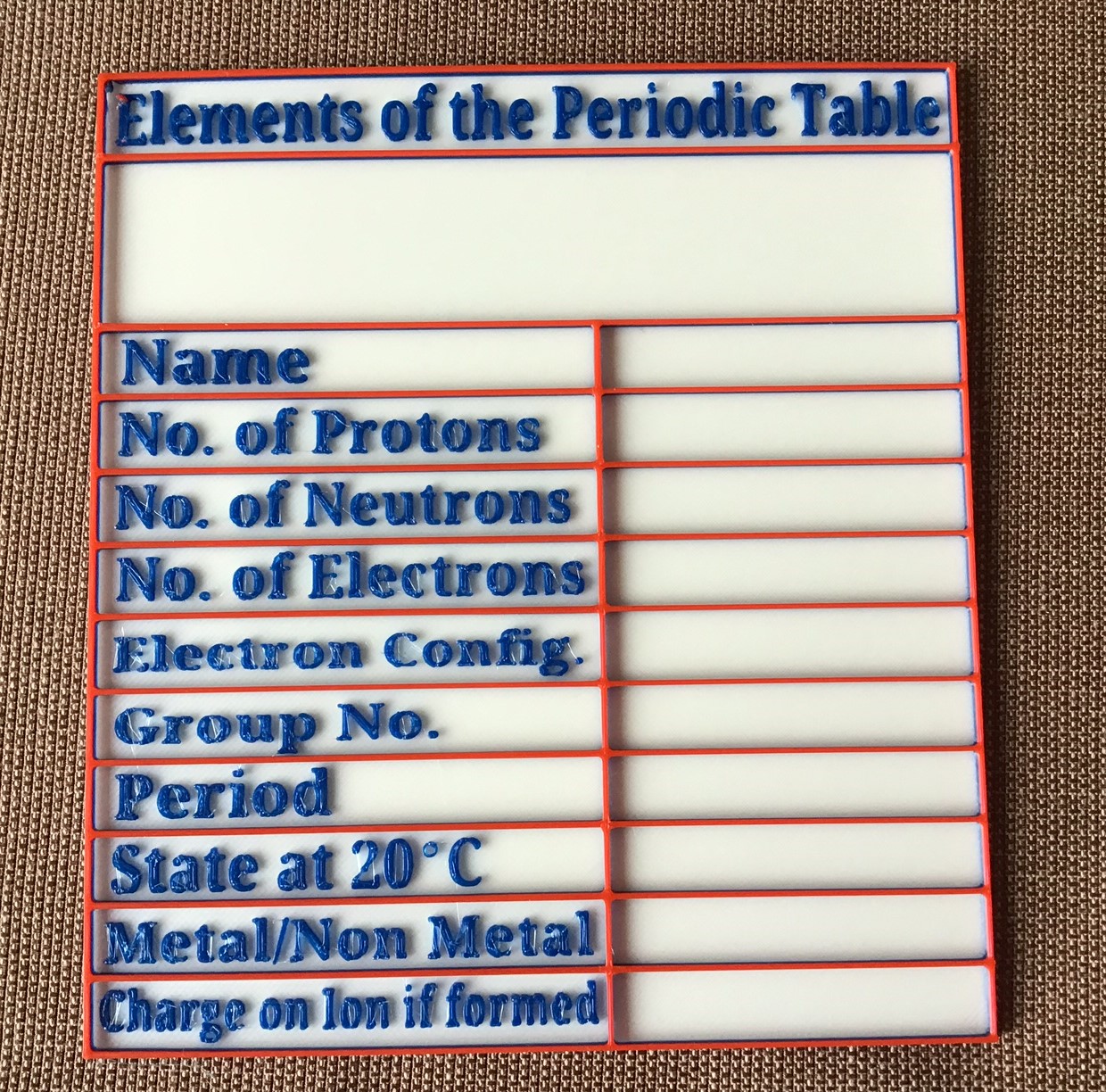 Periodic Table Grid by jdh | Download free STL model | Printables.com Periodic Table Grid by jdh | Download free STL model | Printables.com