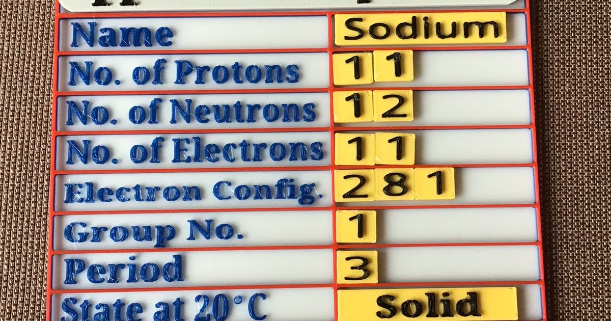 Periodic Table Grid by jdh | Download free STL model | Printables.com Periodic Table Grid by jdh | Download free STL model | Printables.com