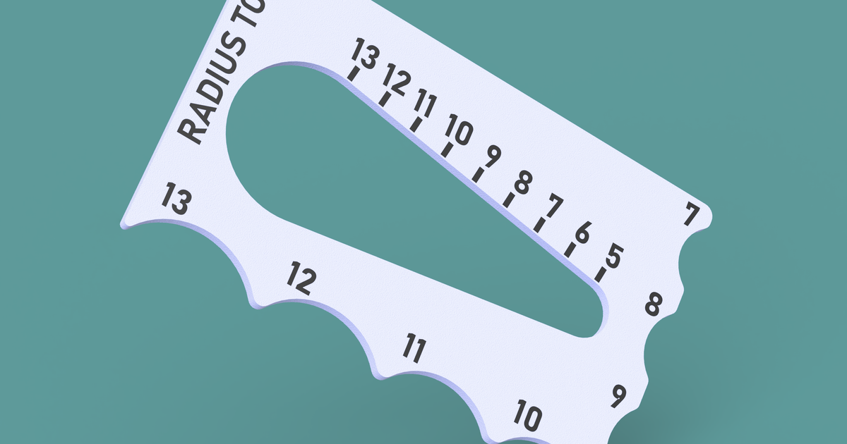 Credit Card size radius measuring tool by mlodybuk | Download free STL ...