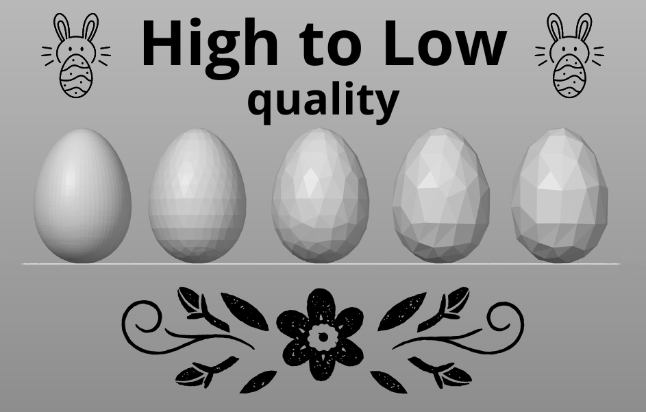 Easter Egg - high / low poly by Ts3D | Download free STL model ...