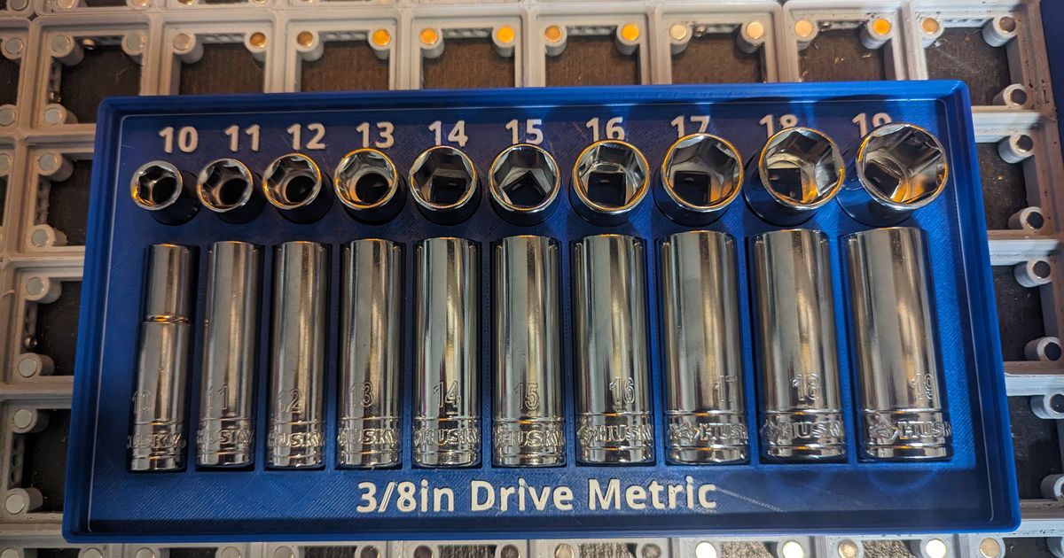 Gridfinity 3/8in Metric Socket Holder 10-19mm by Jake Hunsaker ...