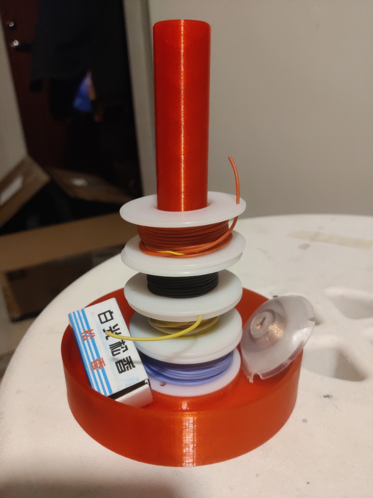 Mini spool holder with tray by oih | Download free STL model ...