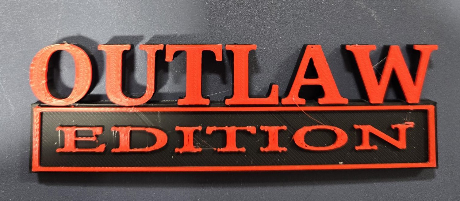 Outlaw Edition Emblem by kent wilson | Download free STL model ...