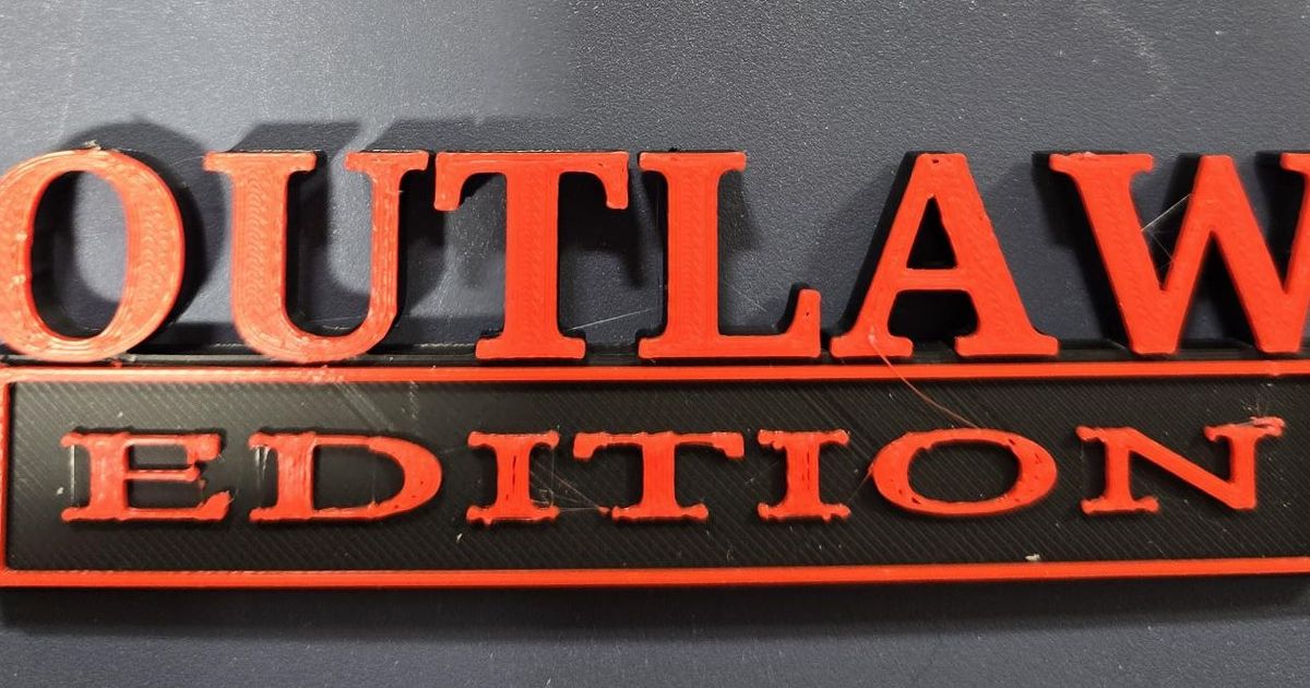 Outlaw Edition Emblem by kent wilson | Download free STL model ...