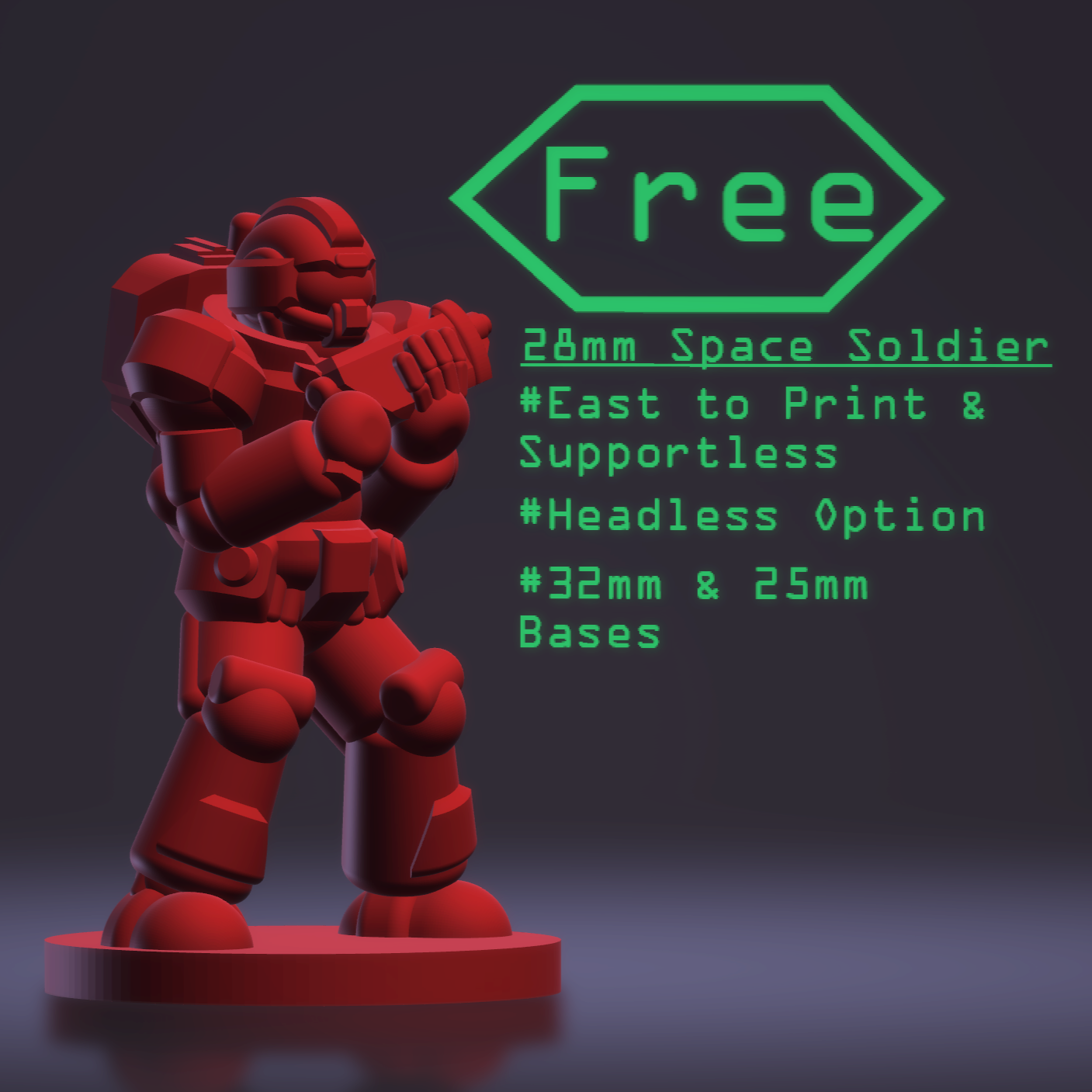 28mm Supportless Space Soldier by SkellifyMinis | Download free STL model | Printables.com
