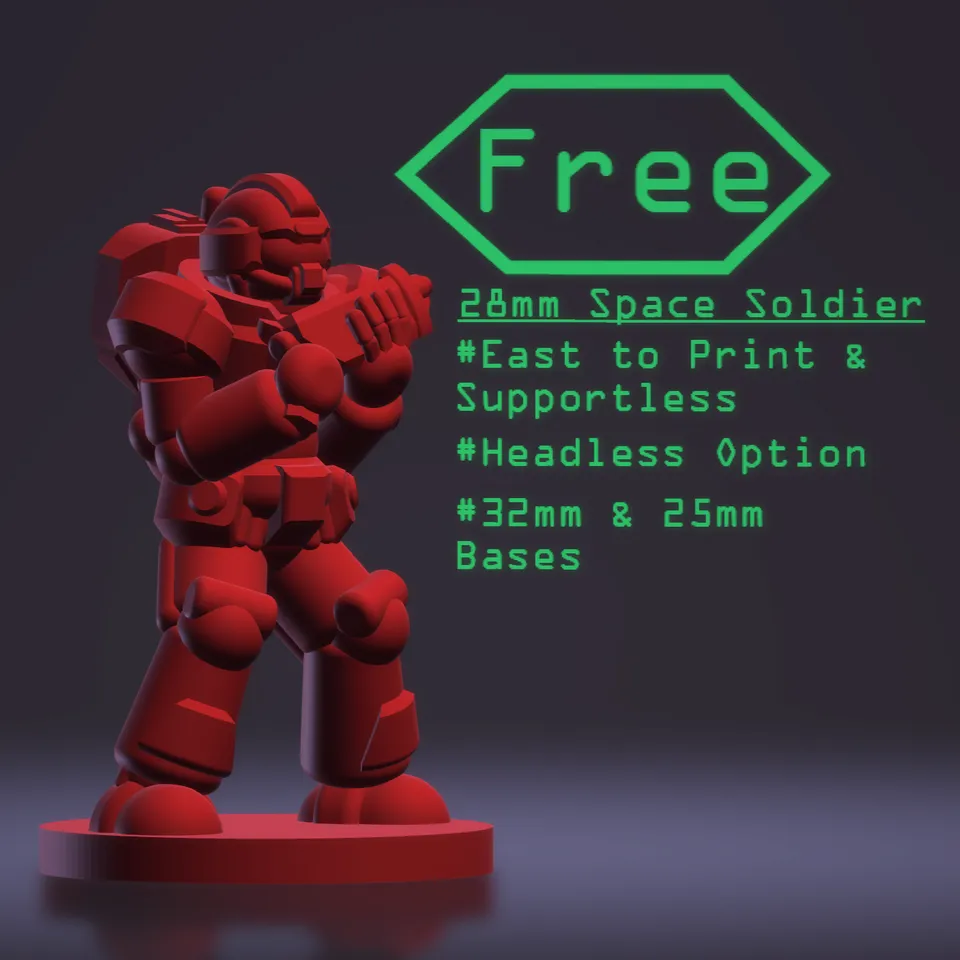 28mm Supportless Space Soldier by SkellifyMinis | Download free STL ...