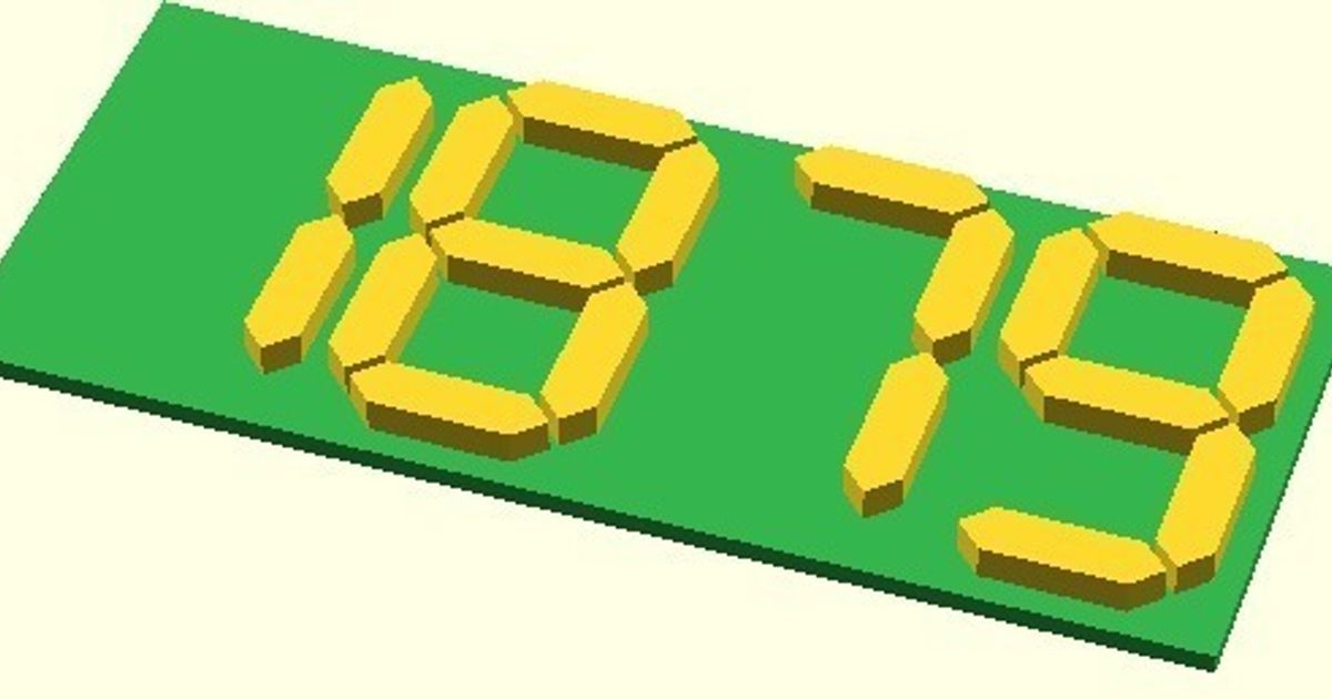 Seven Segment Digits in OpenScad by williamaadams | Download free STL ...