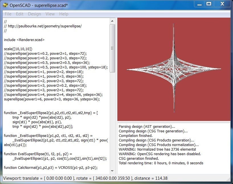 SuperEllipse in OpenScad por williamaadams | Descargar modelo STL ...