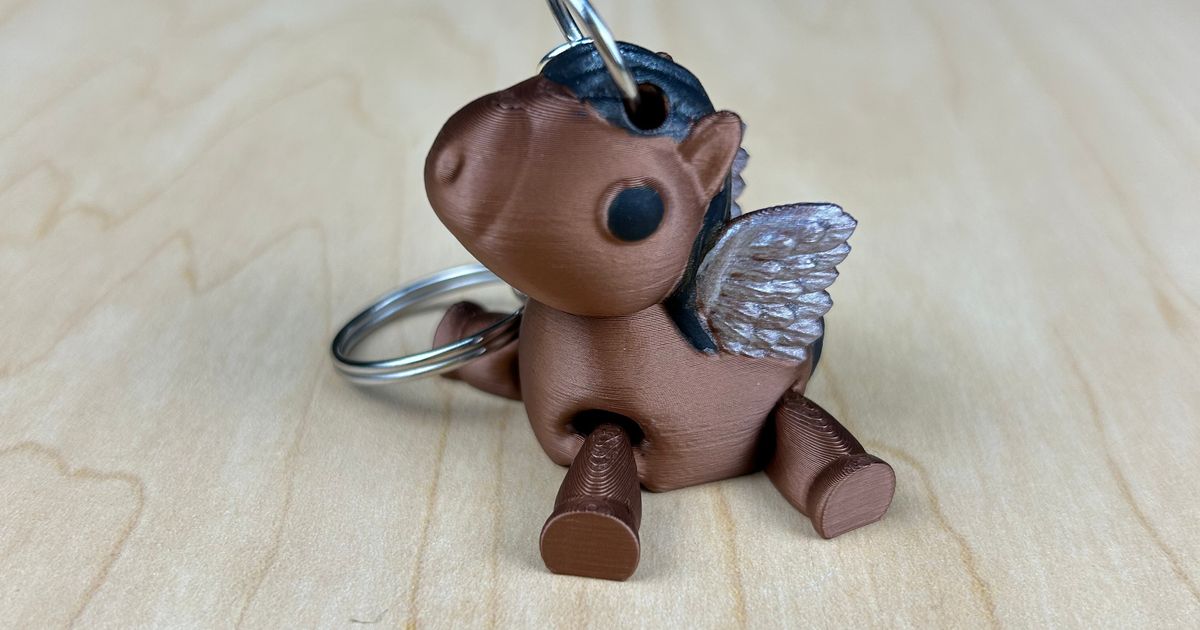 Winged Horse Keychain by Built_Over_Bot | Printables Store