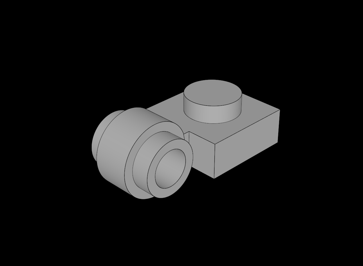 Lego Compatible (4081b.dat) Plate 1 x 1 with Clip Light Type 2 by ...