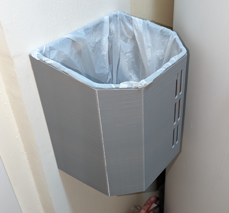 Trash can 10L with trash bag frame wall mounted by aklabs | Download ...