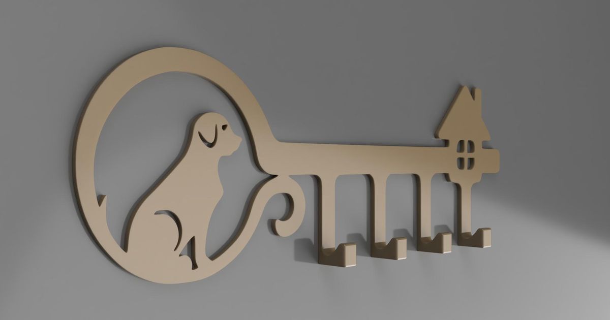 Dog Key Hanger/Hook/Holder by LayerLogic3D | Download free STL model ...