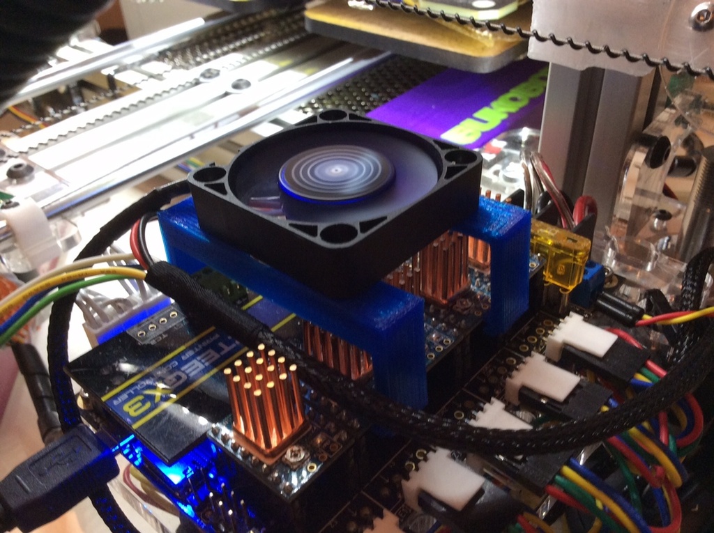 Azteeg X3 stepper driver 40mm fan bracket by Tiebie | Download free STL ...