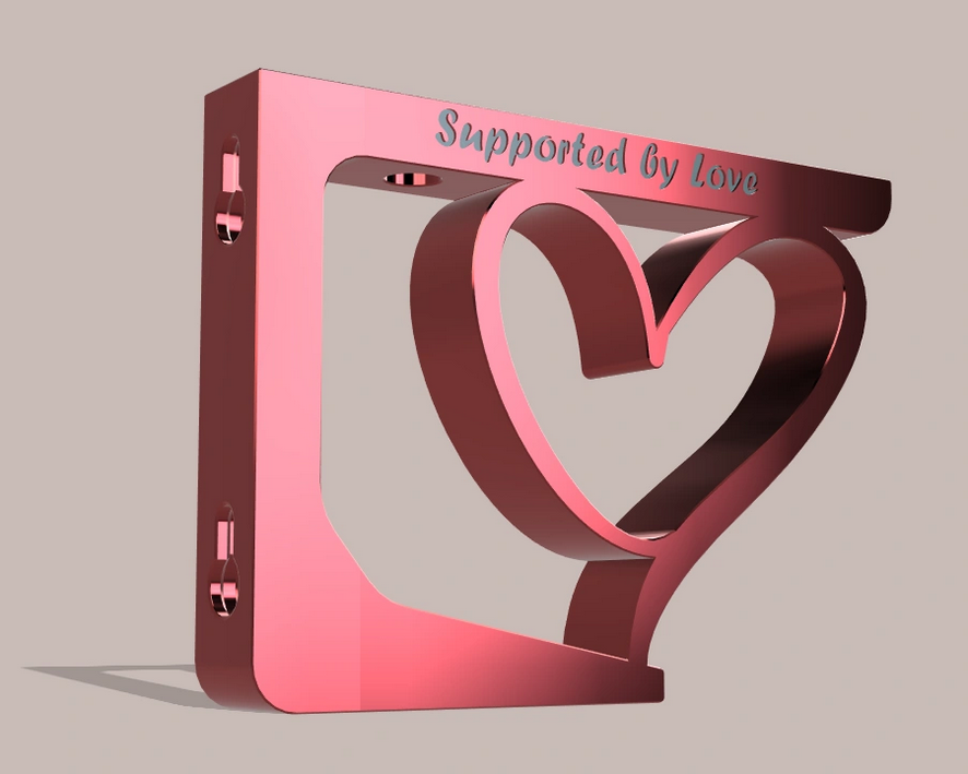 Love-supported Shelf by Chipotle | Download free STL model | Printables.com